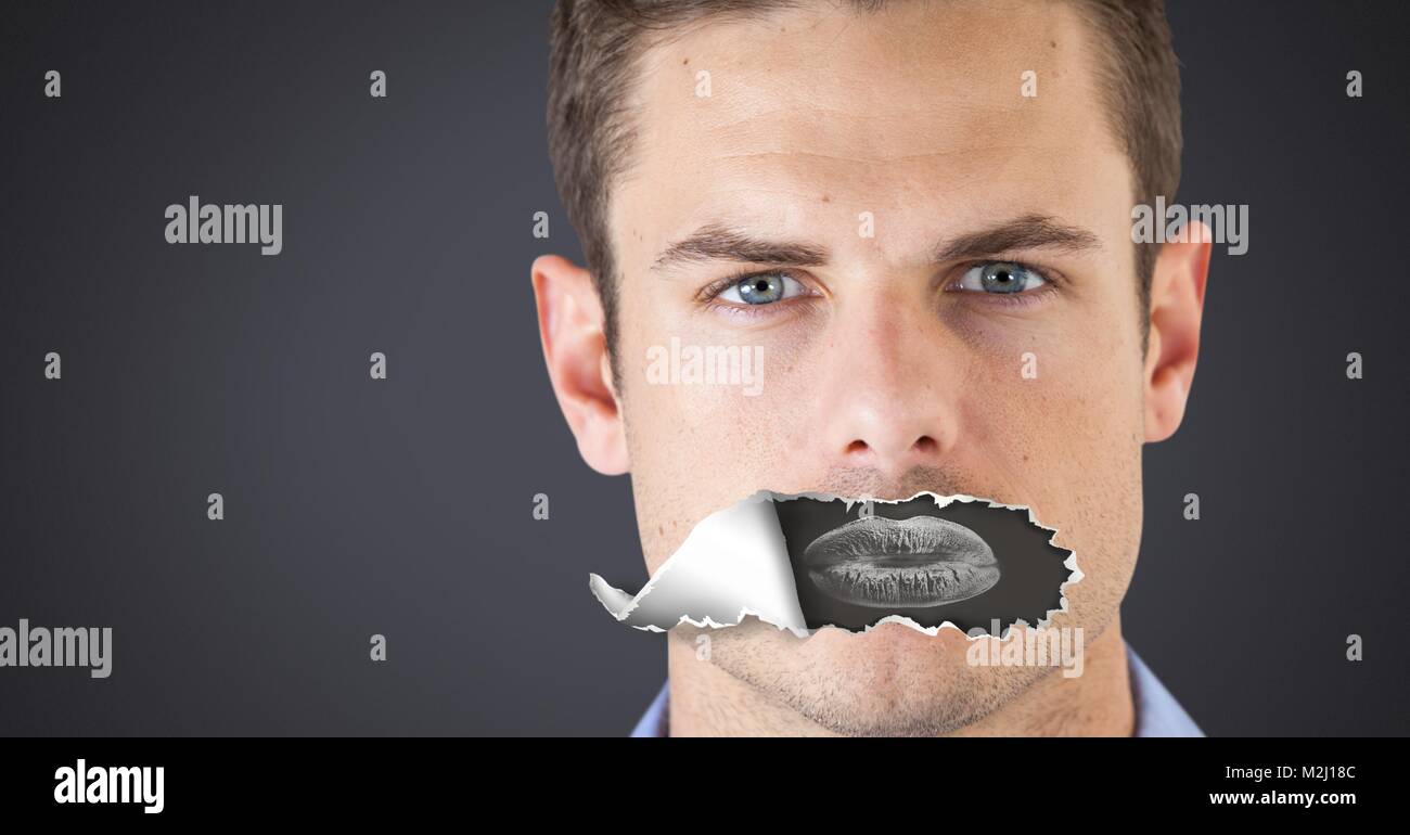 Negative space lips hi-res stock photography and images - Alamy