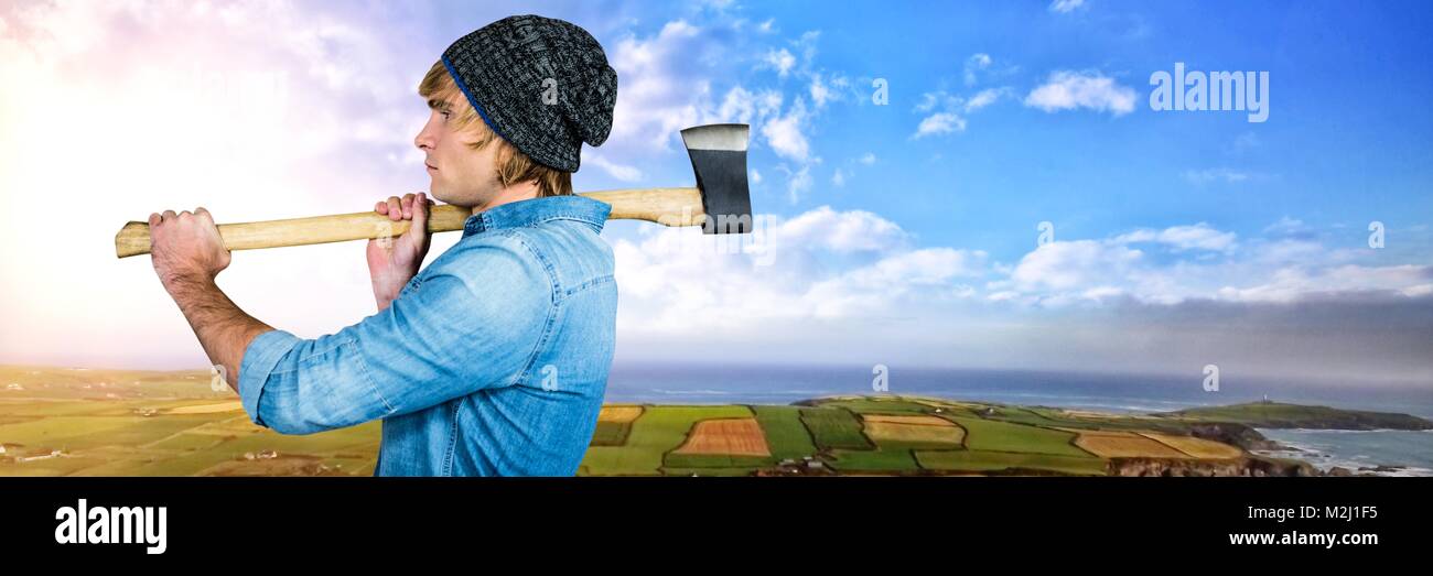 Man posing with axe hi-res stock photography and images - Alamy