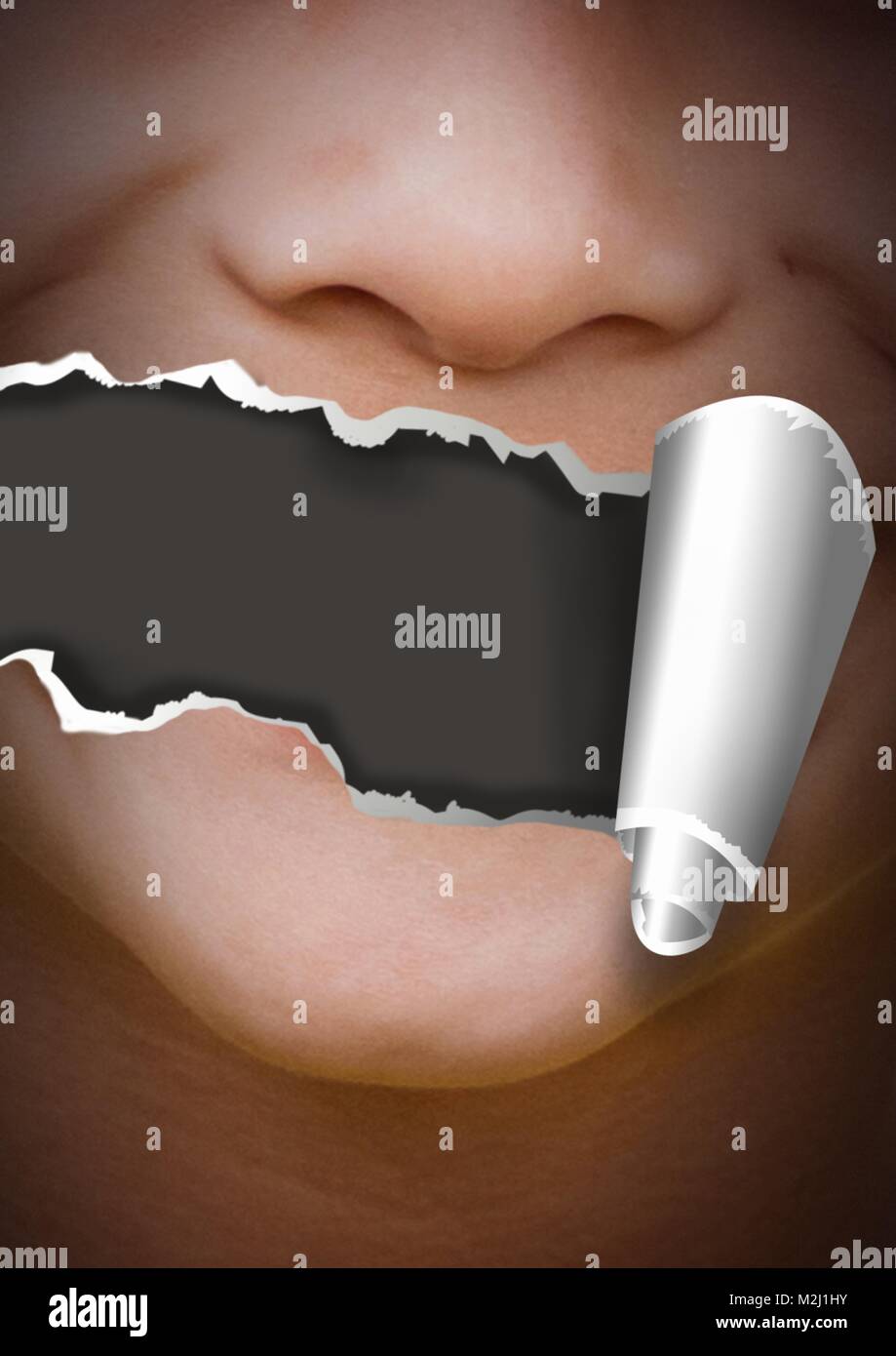 Torn paper face hi-res stock photography and images - Alamy
