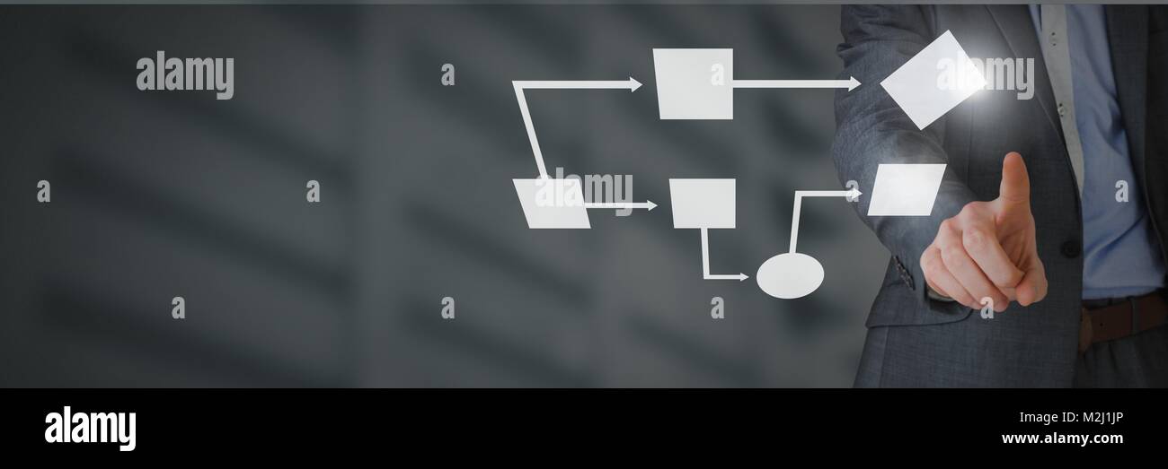 Hand touching wireframe with dark background Stock Photo - Alamy