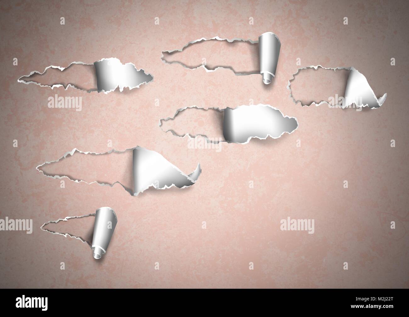 Torn paper ripped markings Stock Photo - Alamy