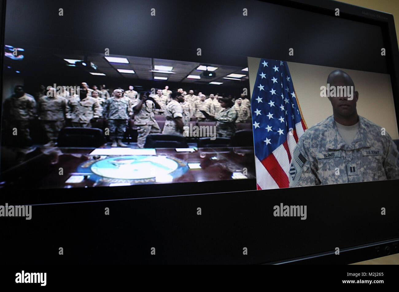 Video teleconference by 1st Armored Division and Fort Bliss Stock Photo ...