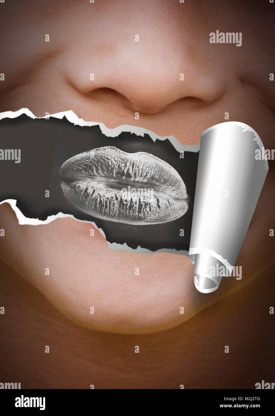 Negative Space Lips High Resolution Stock Photography and Images - Alamy