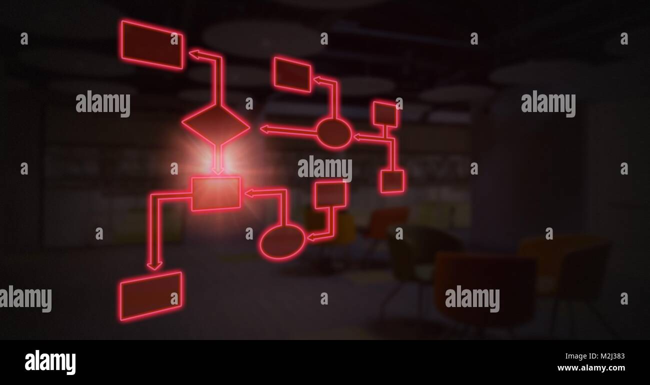 red wireframe with dark background Stock Photo - Alamy