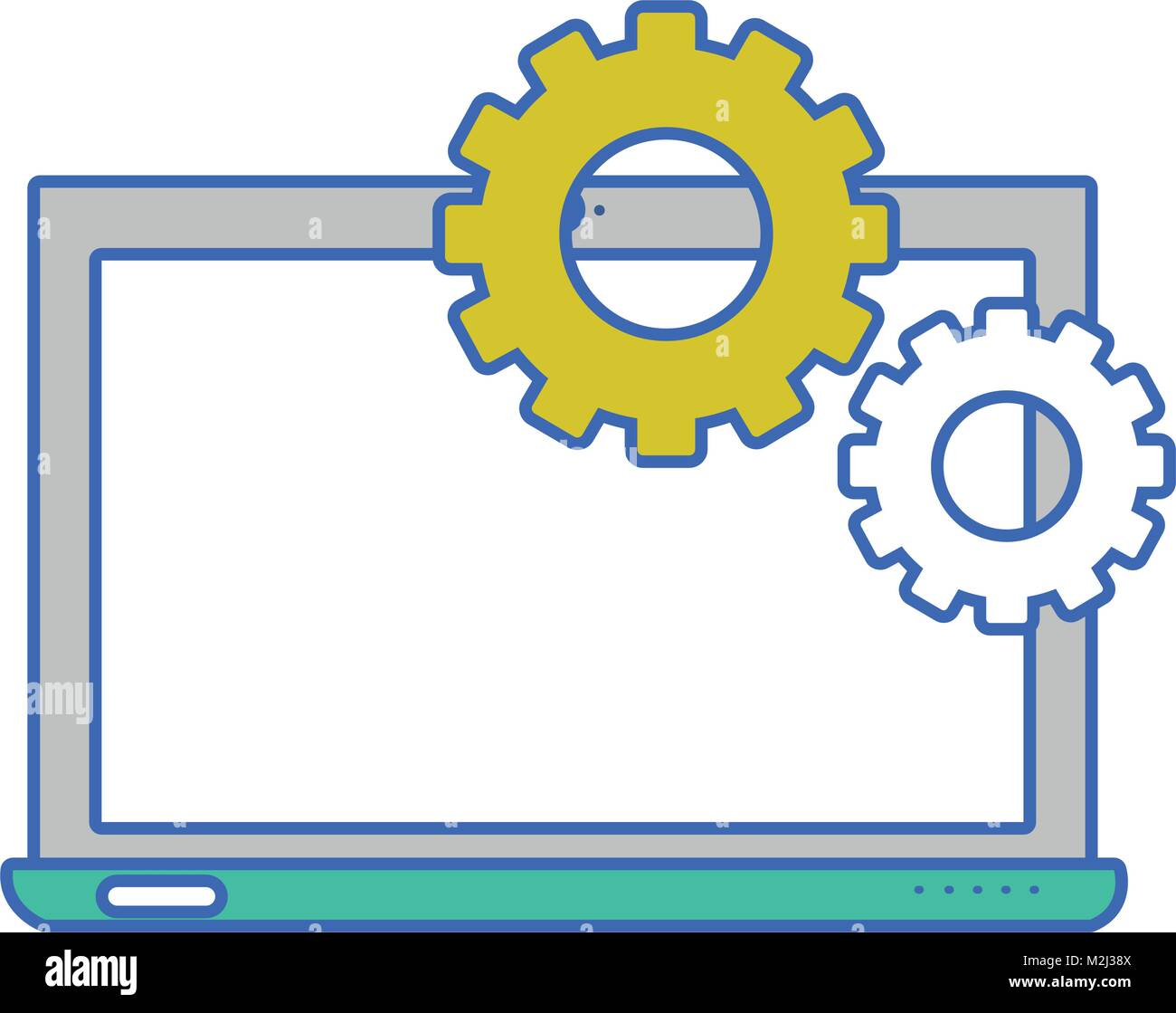 screen laptop technology with gears process Stock Vector Image & Art ...