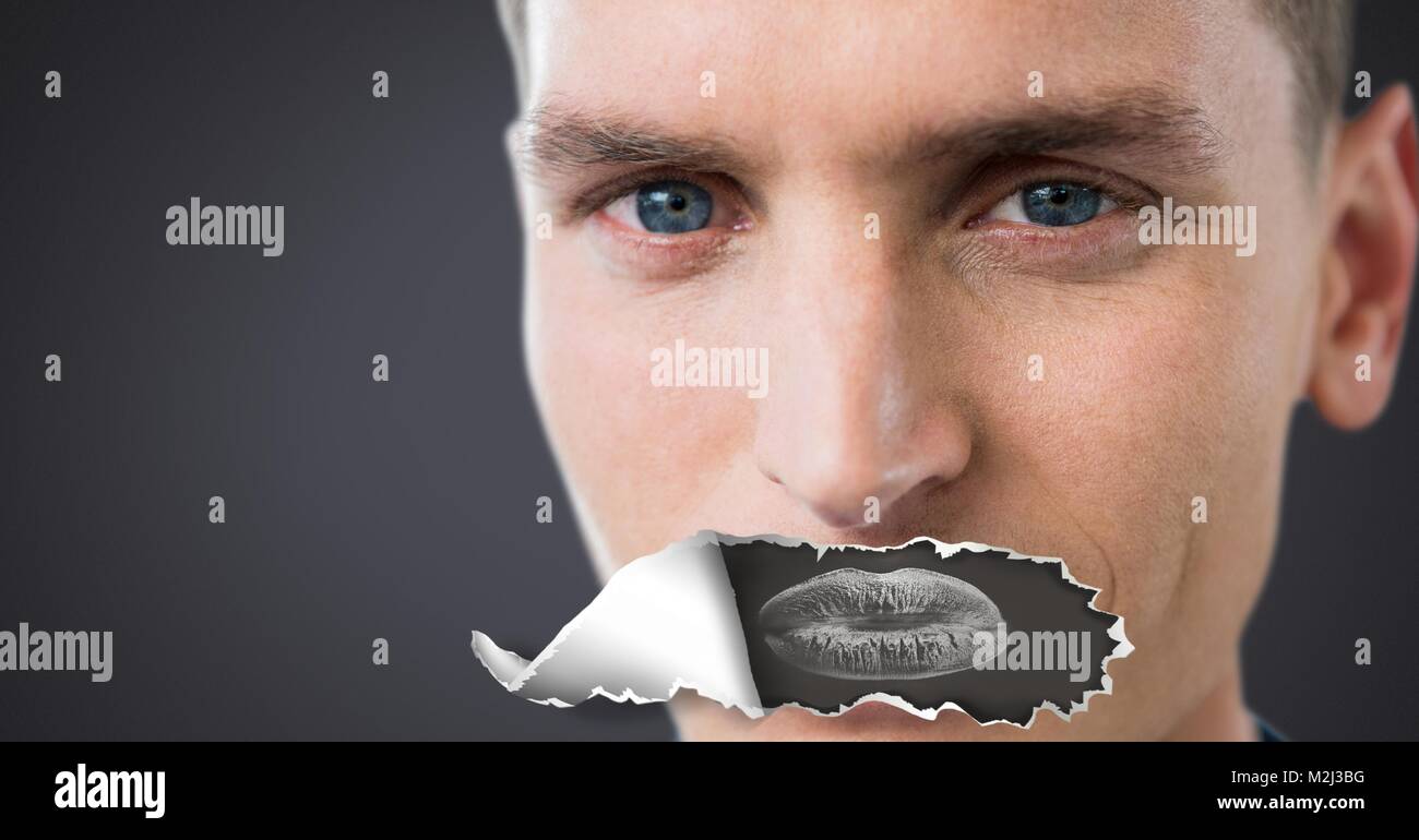 Negative space lips hi-res stock photography and images - Alamy