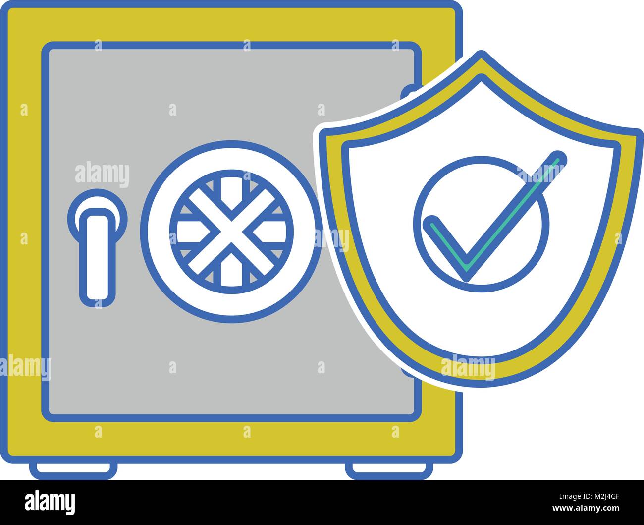strong box object with shield security Stock Vector Image & Art - Alamy