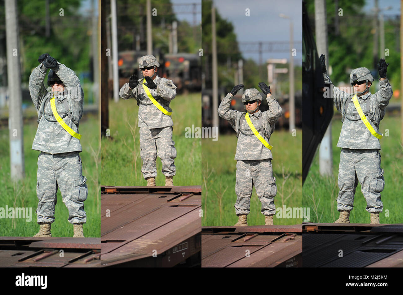 Ground guiding arm signals during Poland training by EUCOM Stock Photo ...