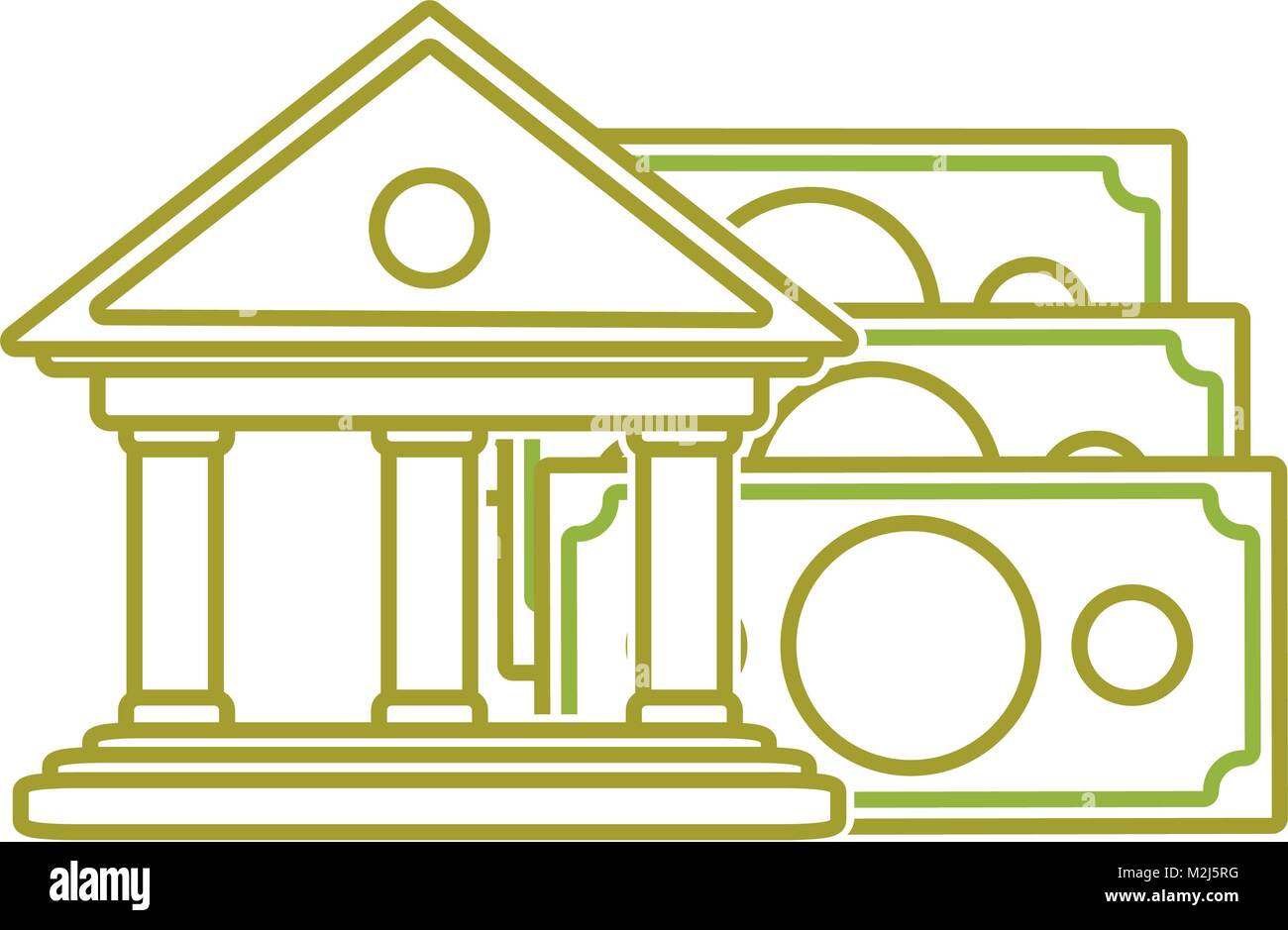 yellow line finance bank economy with bills cash money Stock Vector ...