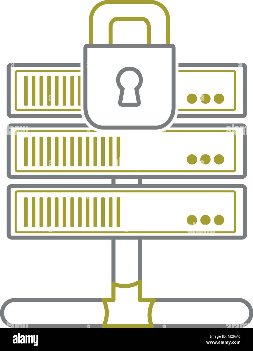 yellow line wifi router technology with padlock security Stock Vector ...