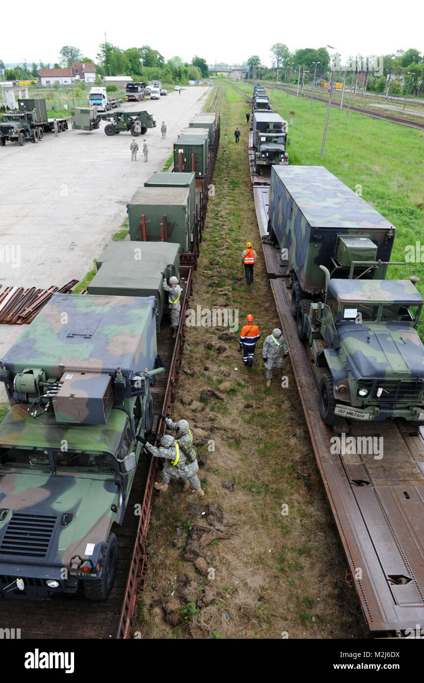 Patriot Missile trucks arrive in Poland by EUCOM Stock Photo - Alamy