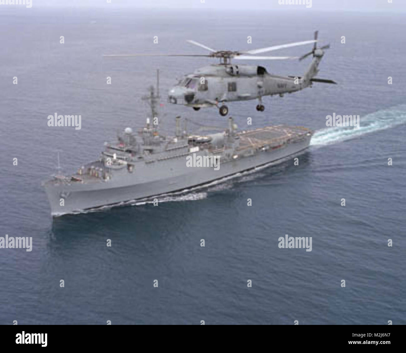 An SH-60 Seahawk helicopter from Helicopter Anti-Submarine Squadron ...