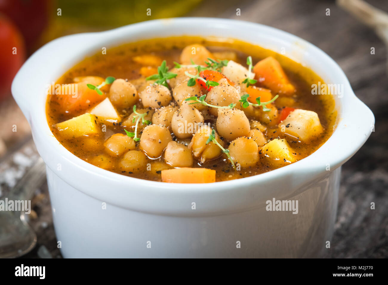Chick pea stew with vegetable Stock Photo - Alamy