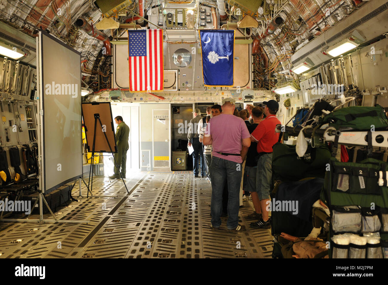 Visitors line up to tour inside of C-17 Globemaster III in Berlin by ...