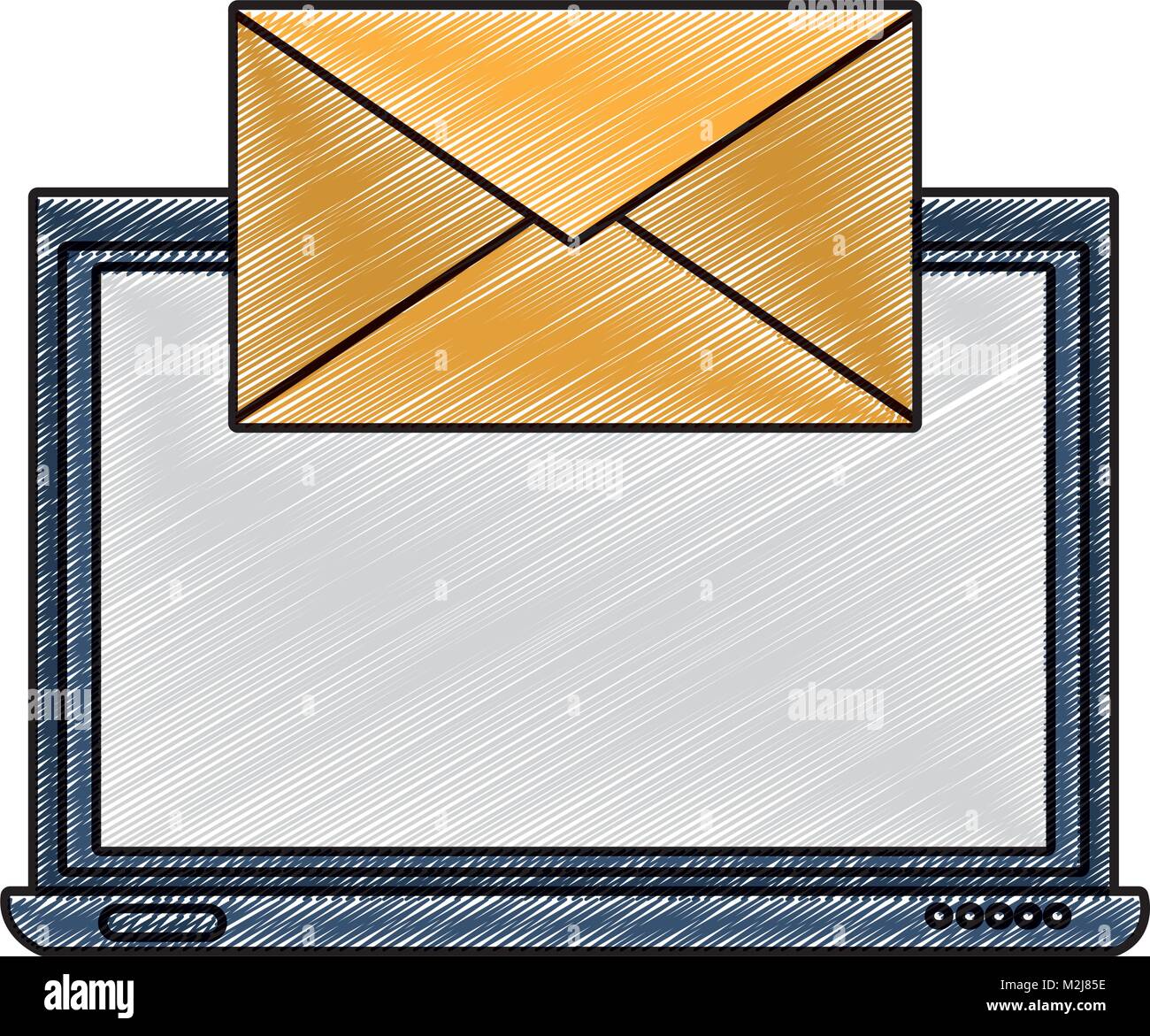 grated screen laptop with e-mail letter message Stock Vector Image ...