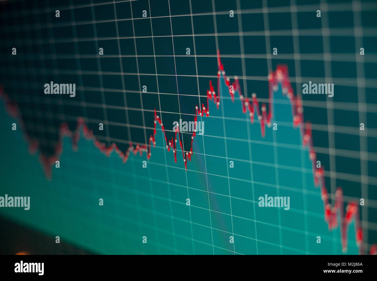 Financial graph on a computer monitor screen. Background stock chart ...
