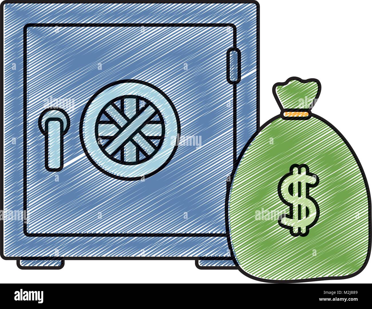 grated strong box and bag with peso symbol Stock Vector Image & Art - Alamy