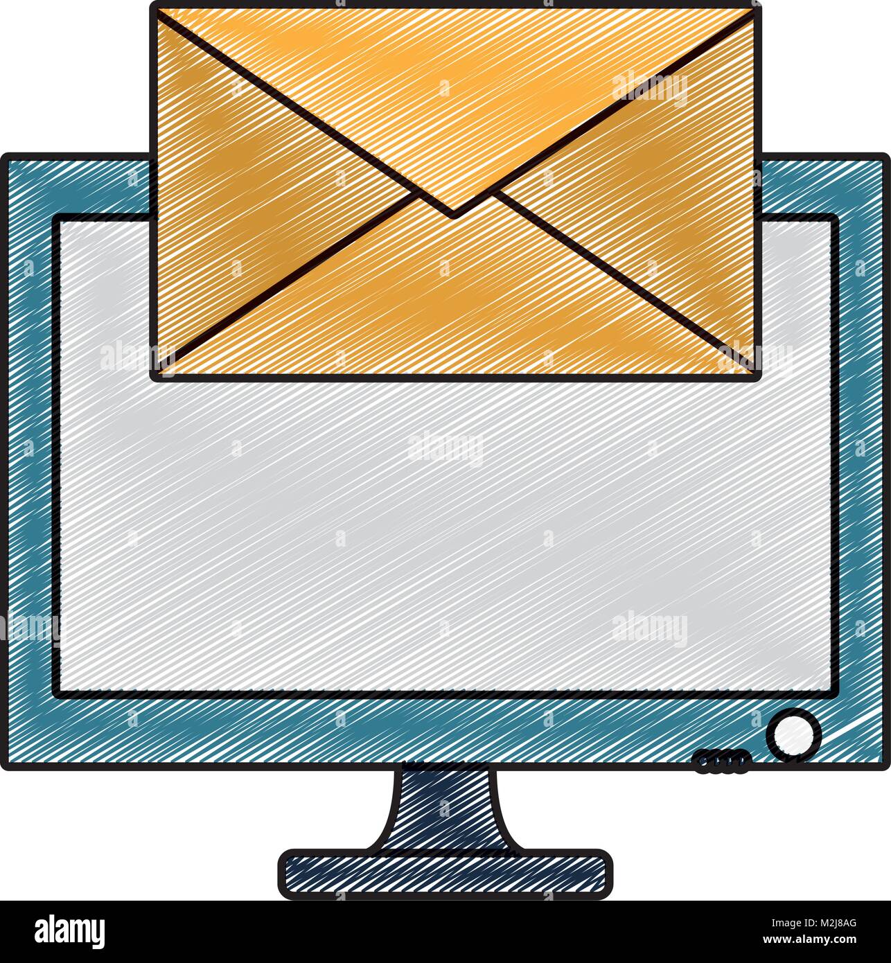 grated screen computer with text letter message Stock Vector Image ...