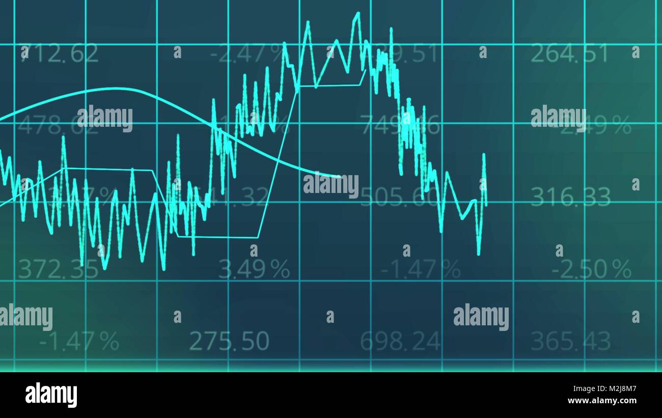 Rise and fall curves on electronic diagram, statistical analysis ...
