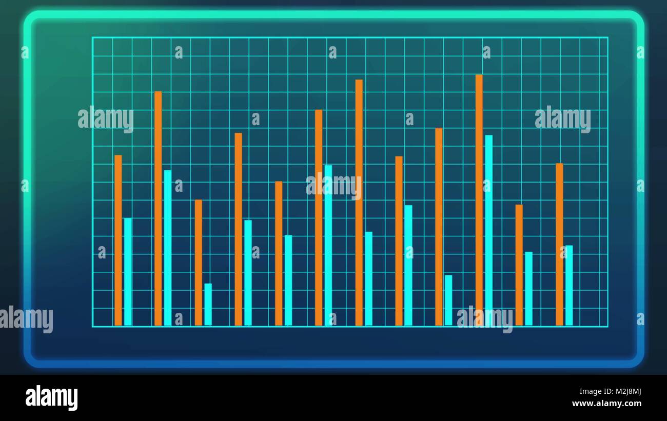Computer-generated shot of bar graph, presentation of analytical survey ...