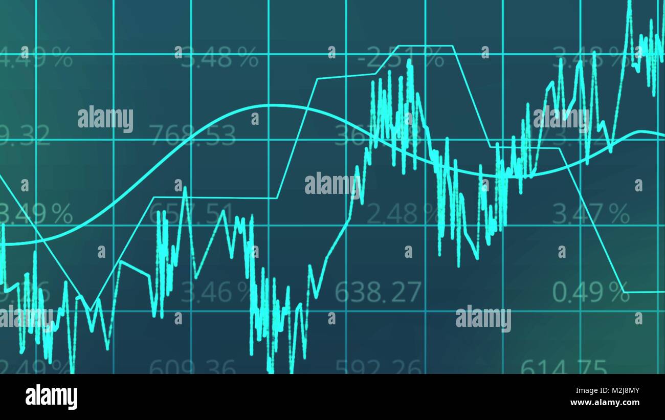 Up and down curves on graph, economic outlook presentation for company ...