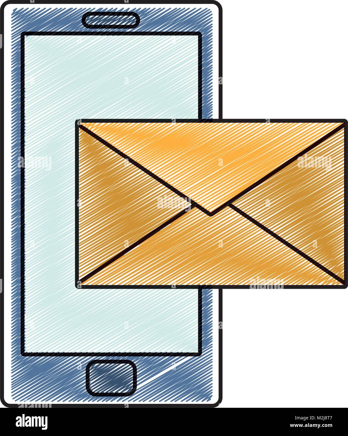 grated smartphone technology with text letter message Stock Vector ...