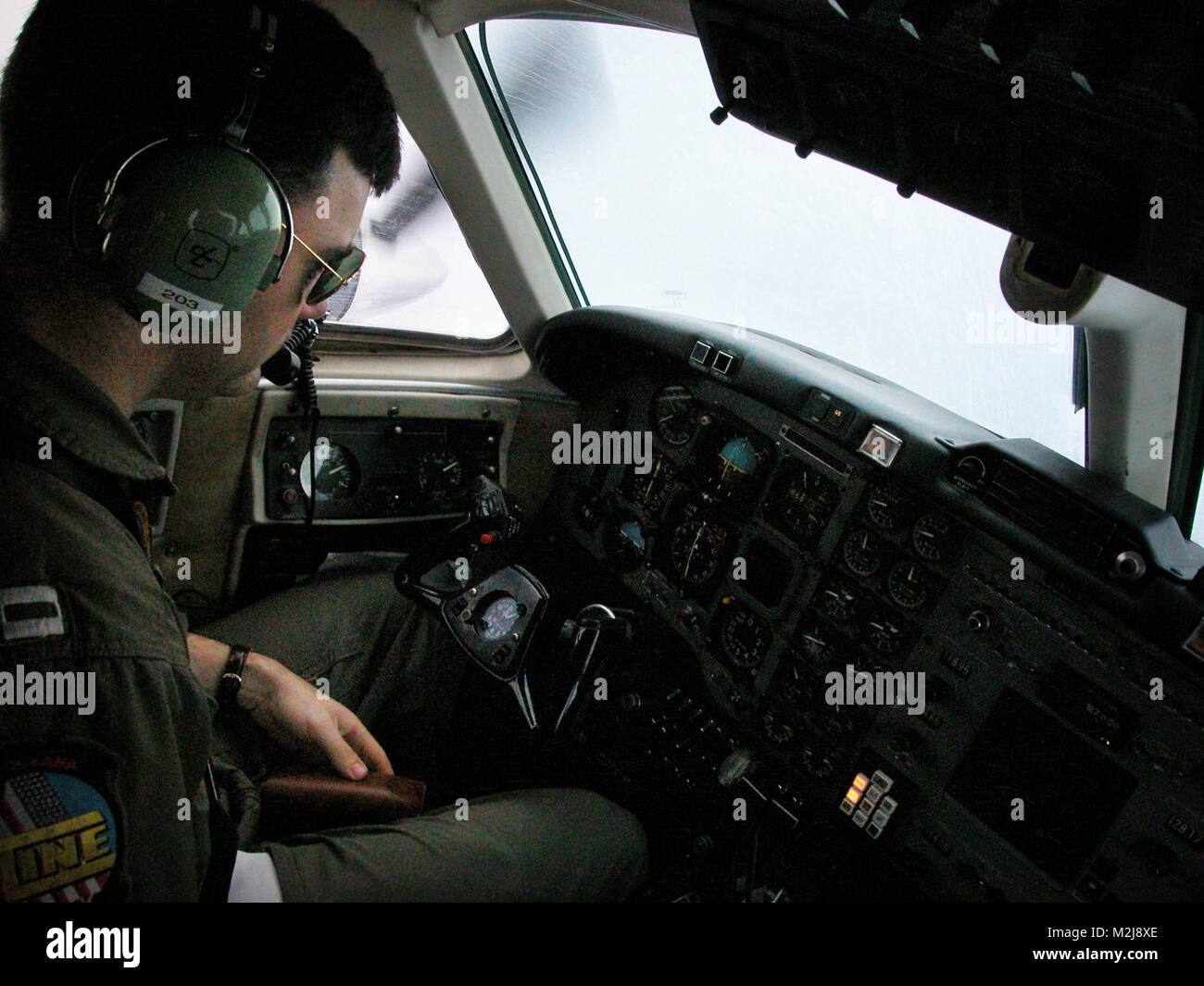 Lt. John Alcorn and Marine Major Jack "Sparky" Landreth pilot the c12b ...