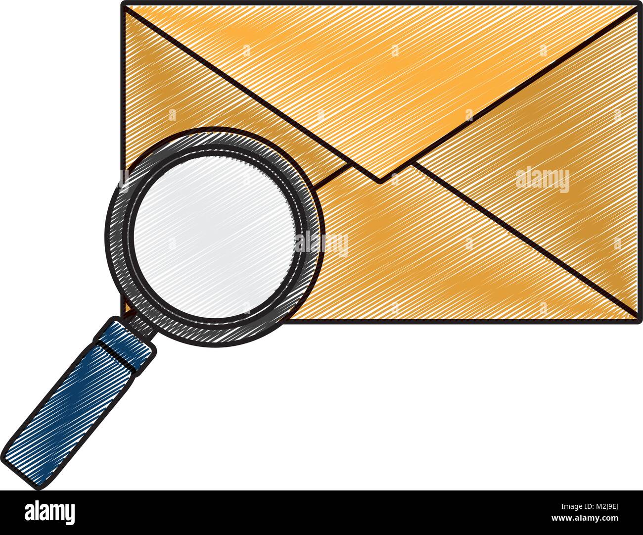 grated e-mail letter message with magnifying glass Stock Vector Image ...