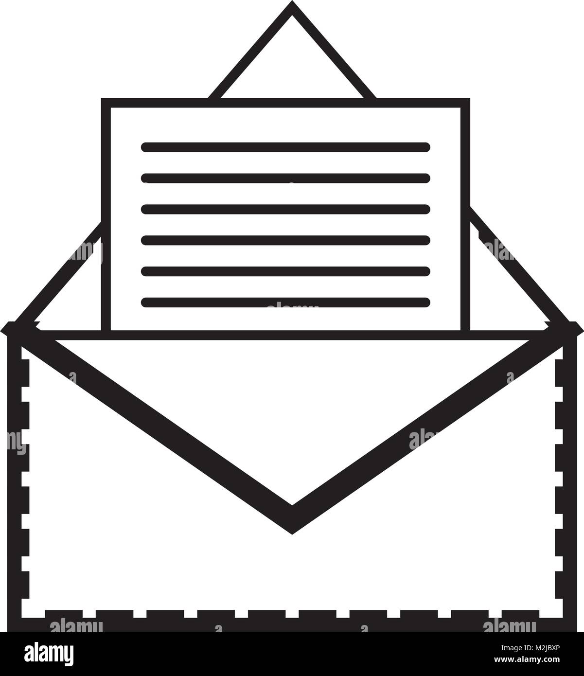 line e-mail letter message with business document Stock Vector Image ...