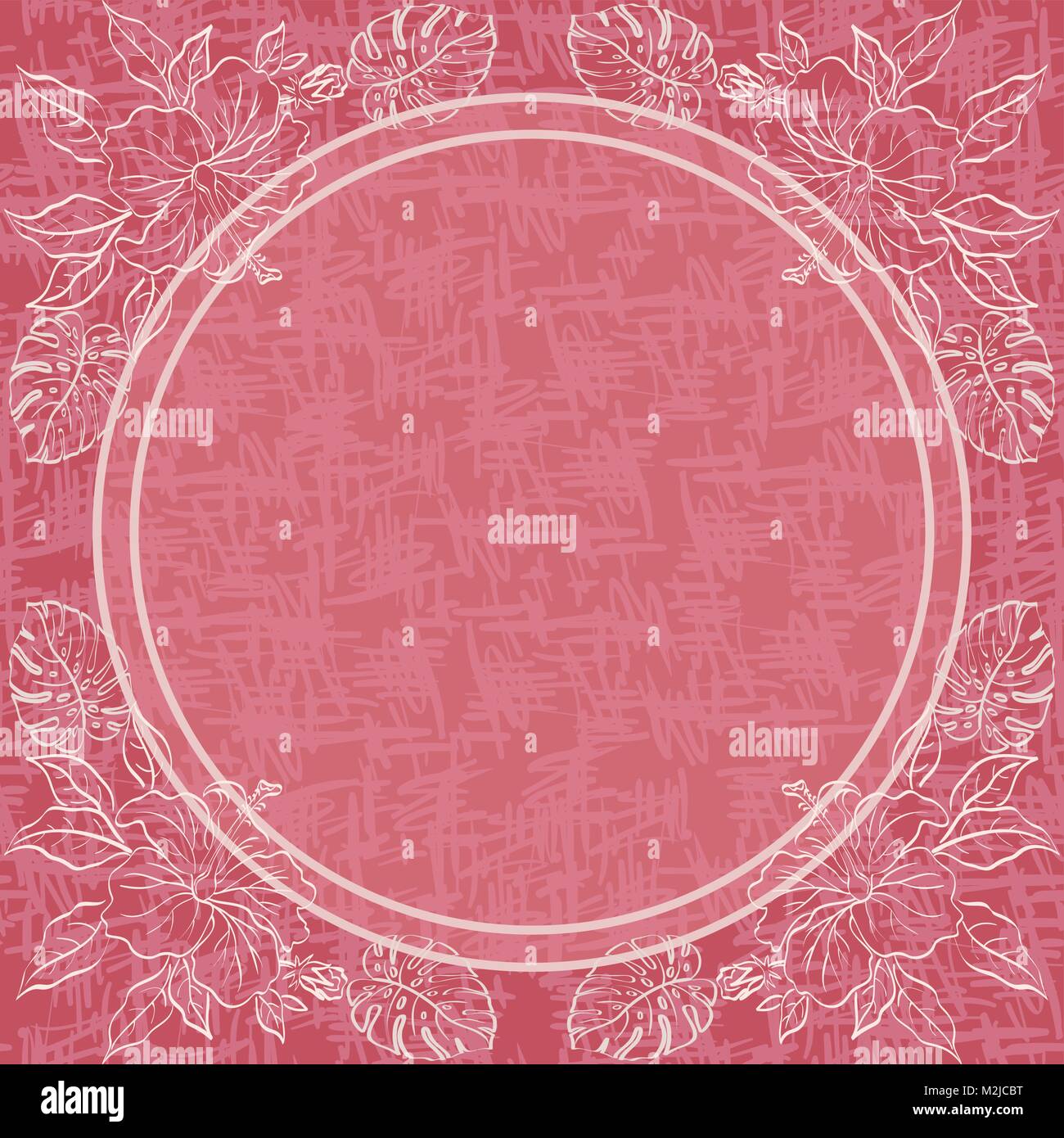 Floral round silhouette frame Stock Vector Images - Alamy