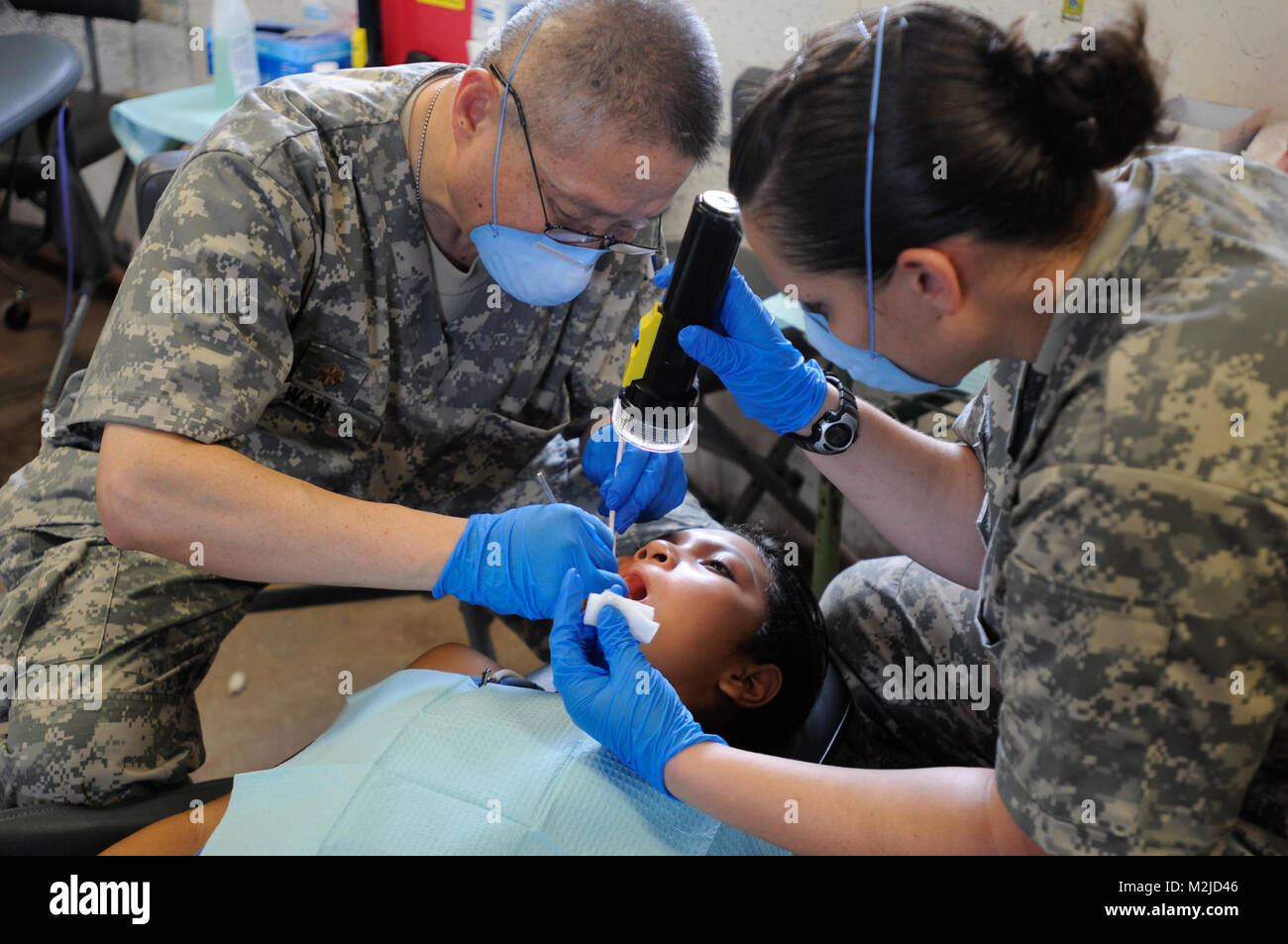Maj. George Wan from Los Angeles and Spc. Sarah Poe from Moreno Valley ...