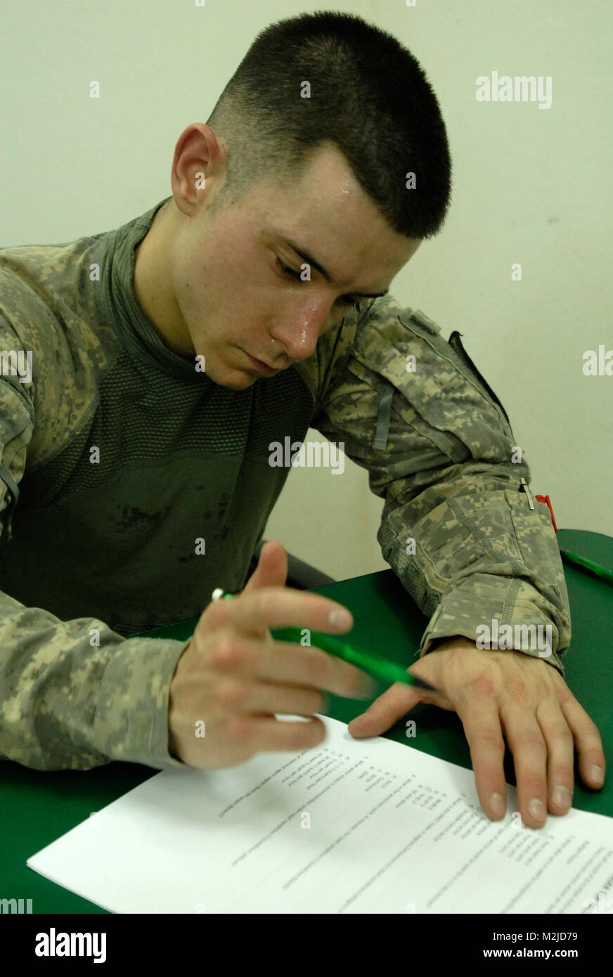 Written exam following APFT by 1st Armored Division and Fort Bliss ...