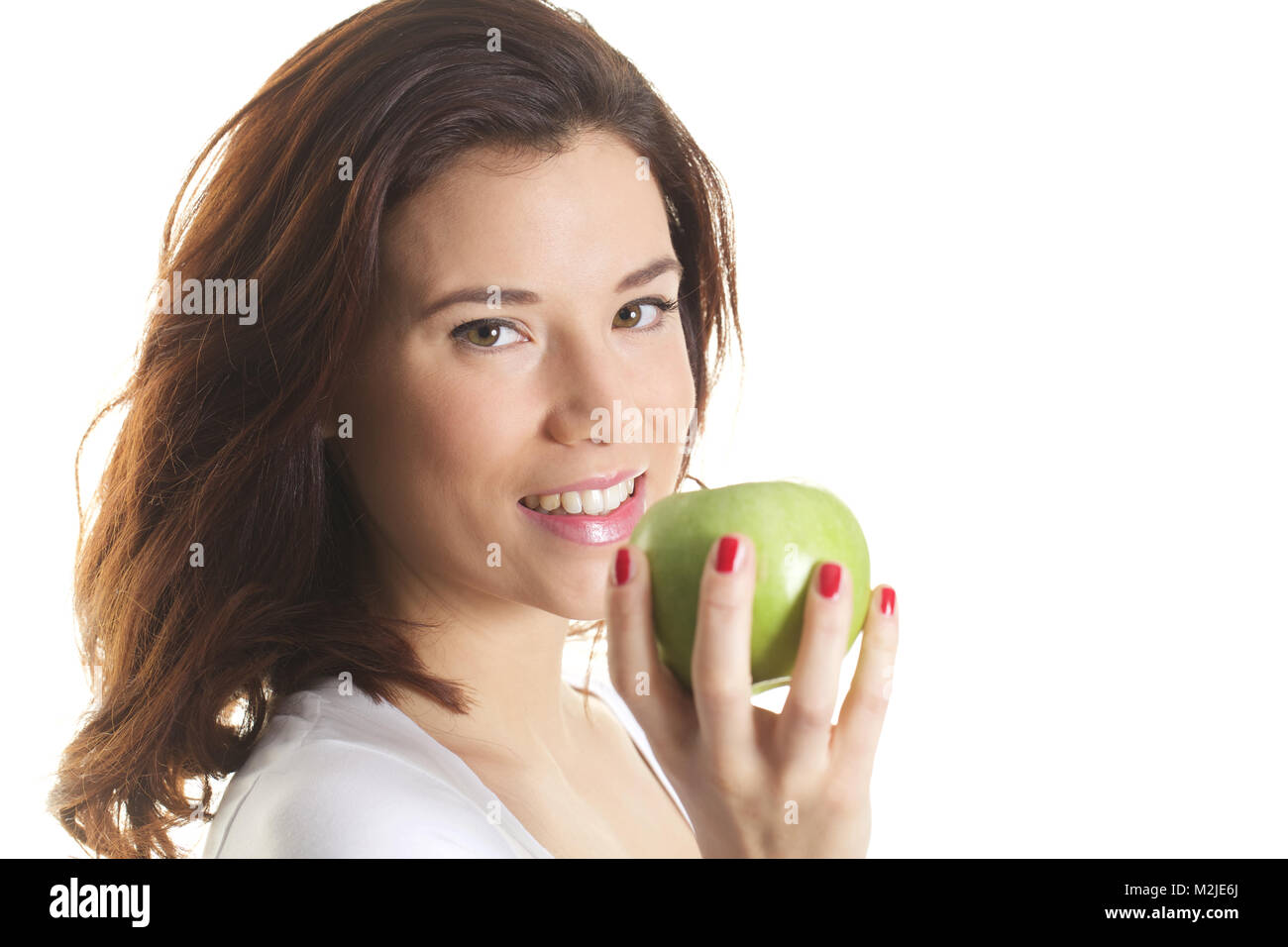 Cute green apple hi-res stock photography and images - Alamy