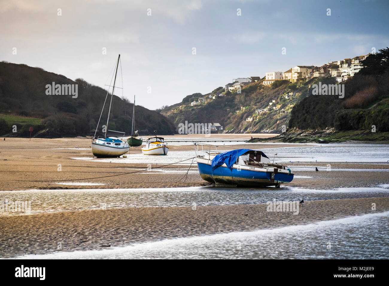 Boats in gannel estuary newquay hi-res stock photography and images - Alamy
