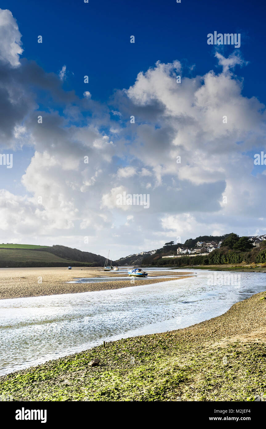 The Gannel River at low tide in Newquay Cornwall Stock Photo - Alamy