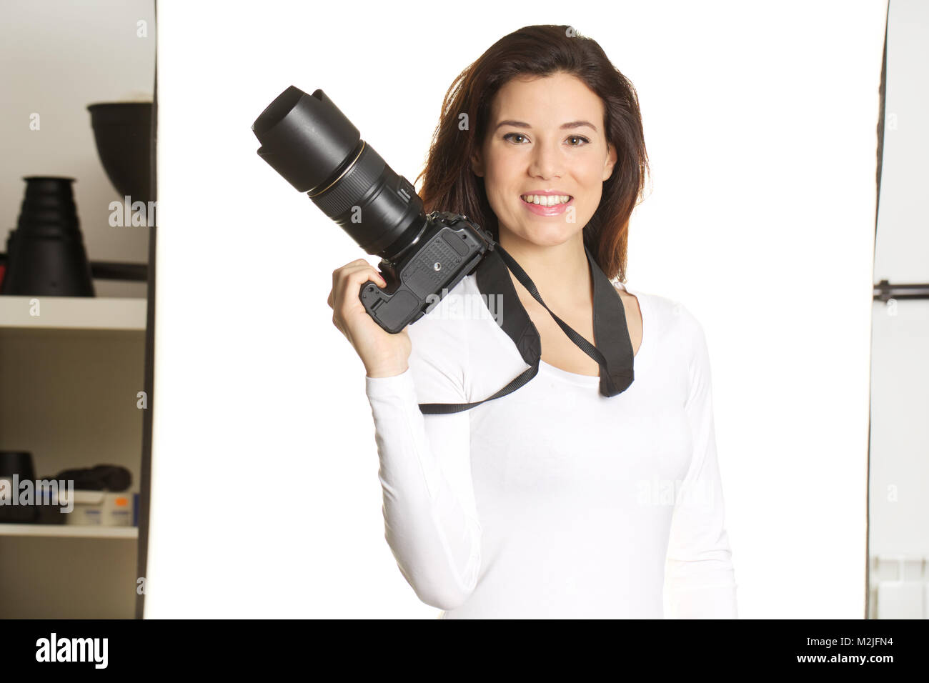 female photographer working in her studio Stock Photo - Alamy