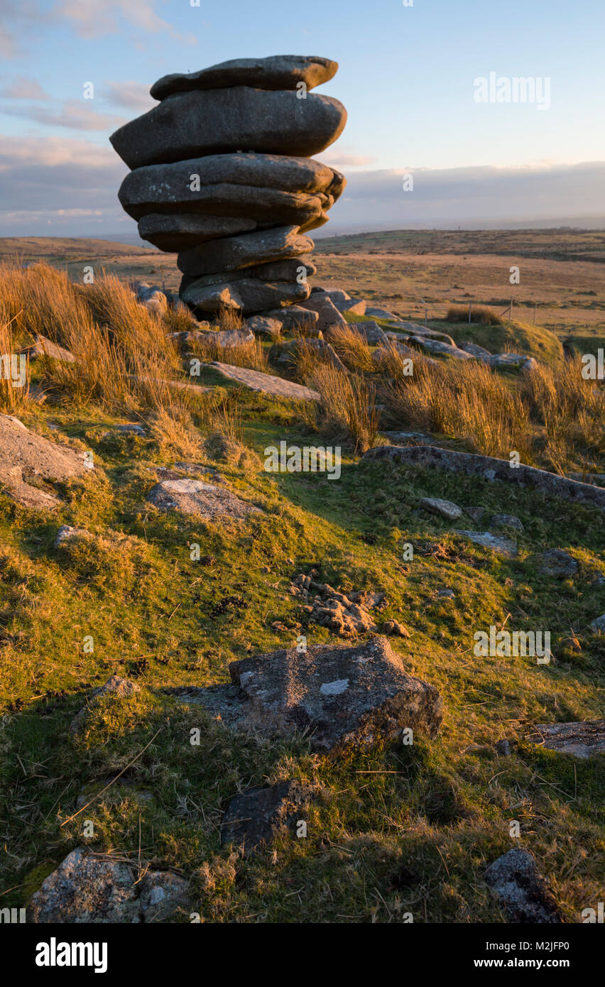 The famous Cheesewring on Stowes Hill on Bodmin Moor Stock Photo - Alamy