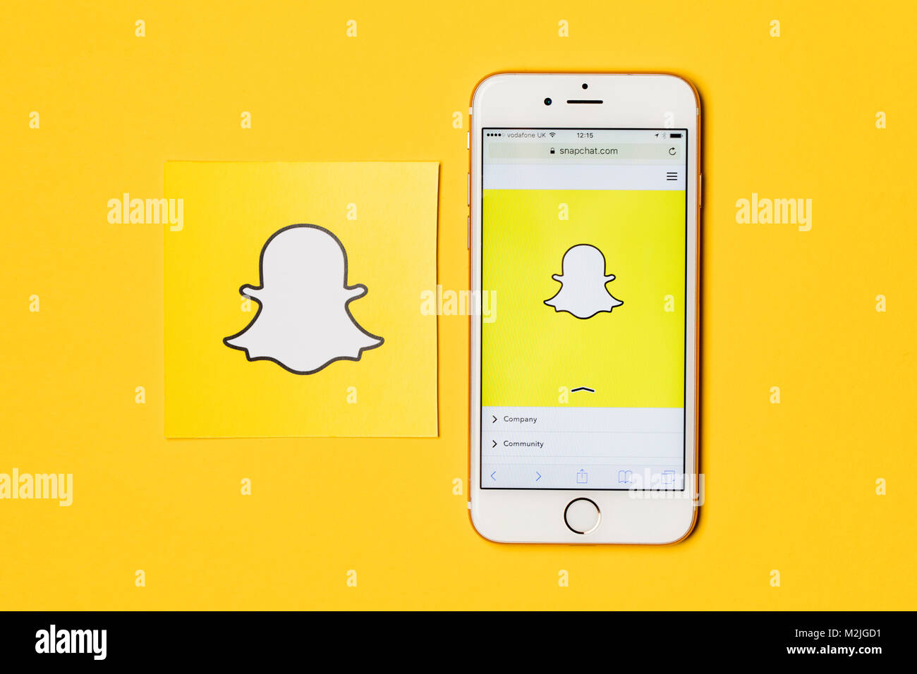OXFORD, UK - JANUARY 9th 2017: An apple iPhone showing the Snapchat ...
