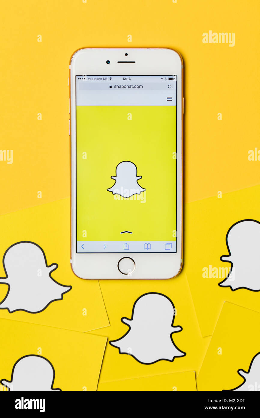 OXFORD, UK - JANUARY 9th 2017: An apple iPhone showing the Snapchat ...