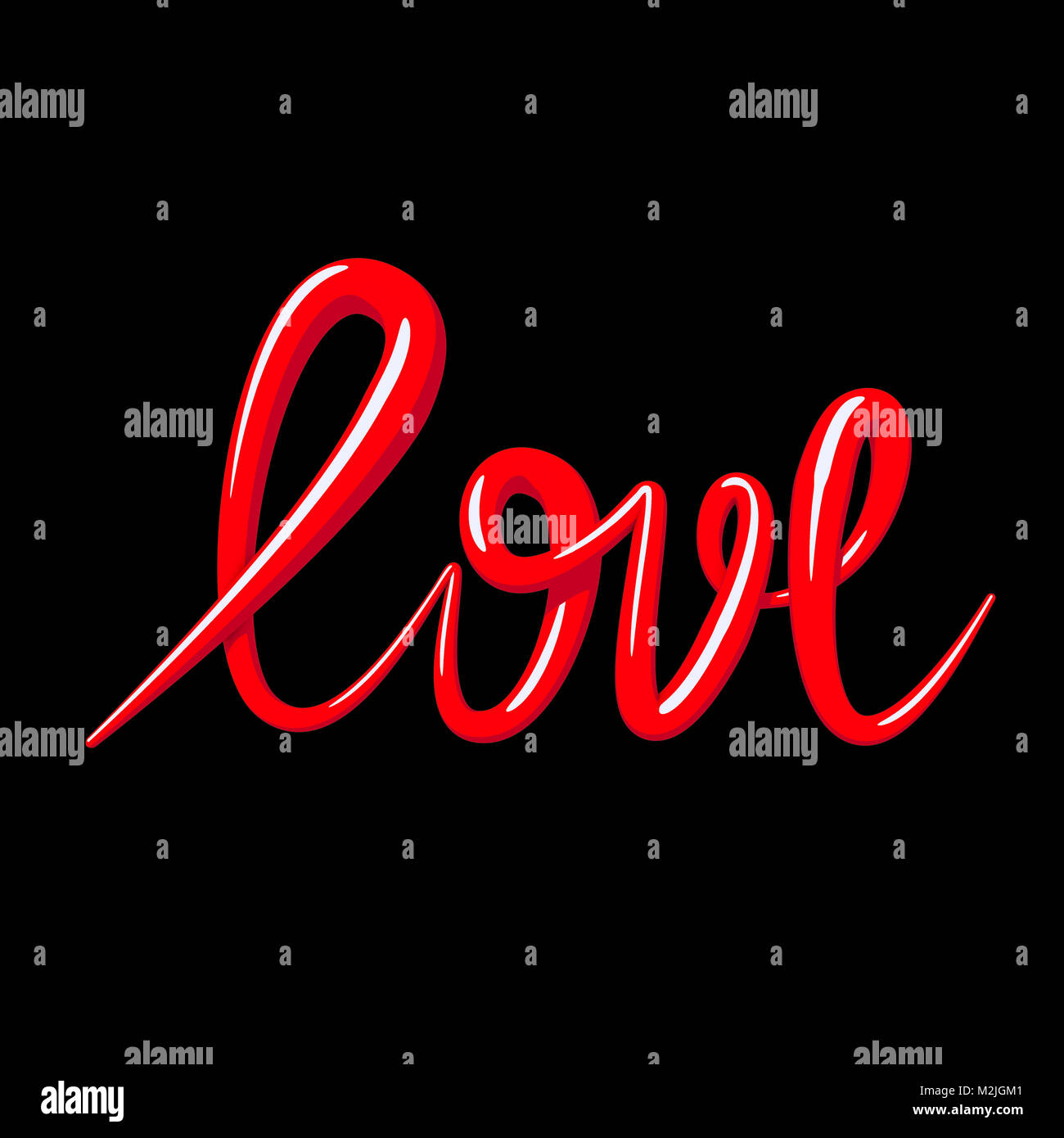 Love calligraphy 3D text. romance, valentines concept Stock Photo - Alamy