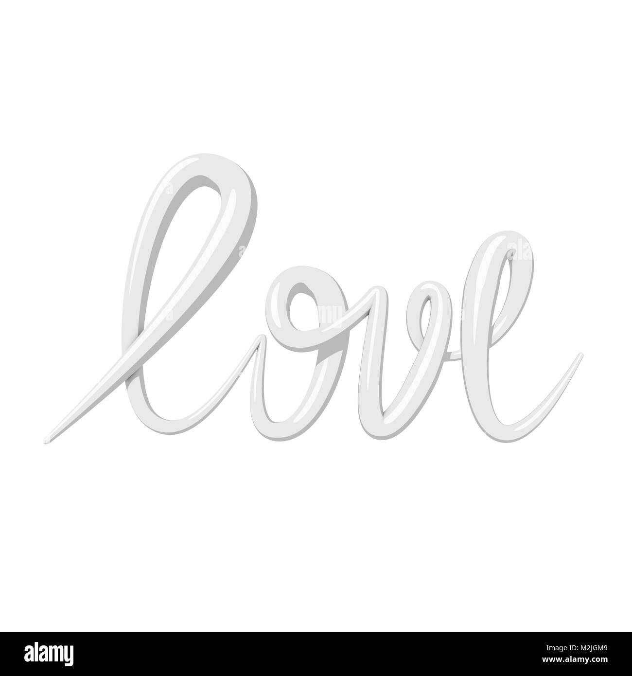Love calligraphy 3D text. romance, valentines concept Stock Photo - Alamy