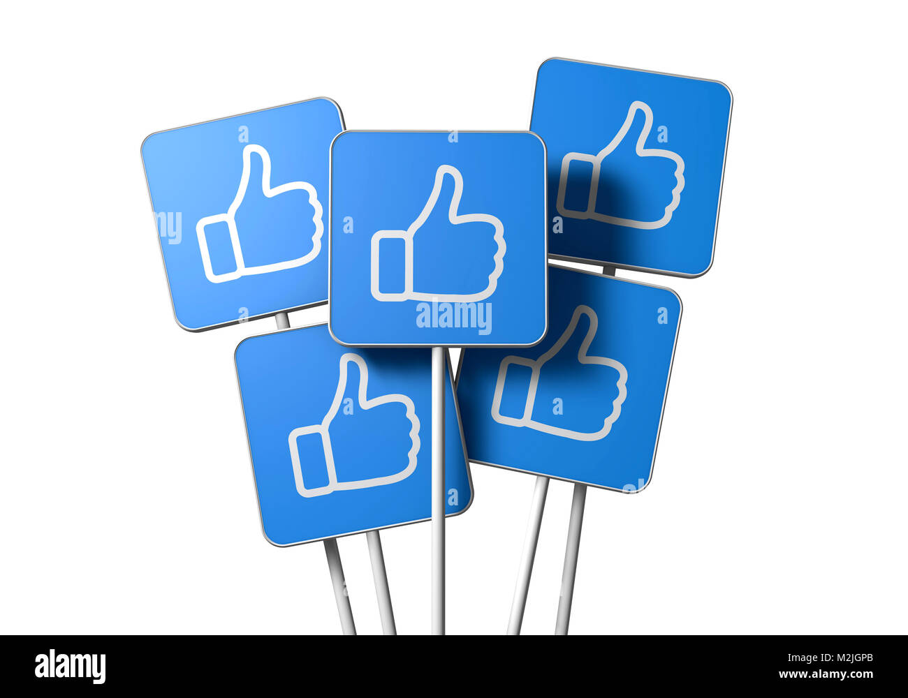 Thumbs up icon sign on a white background. 3D Rendering Stock Photo - Alamy