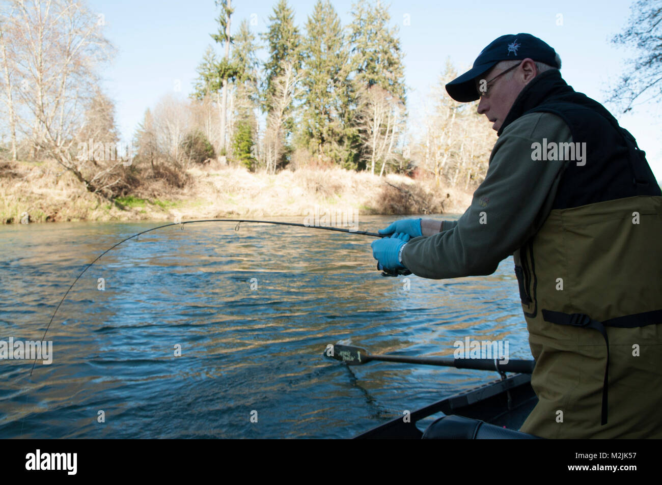 Steelhead trout fishing on the Silez River oil Oregon Stock Photo - Alamy
