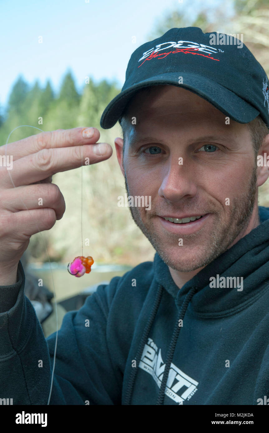 Steelhead trout fishing on the Silez River oil Oregon Stock Photo - Alamy