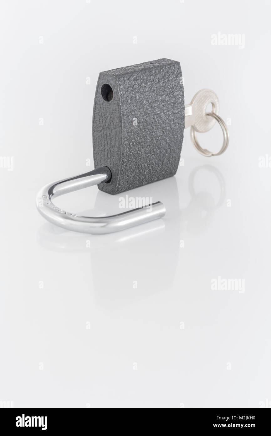 Small padlock on plain background - metaphor concept of data security ...