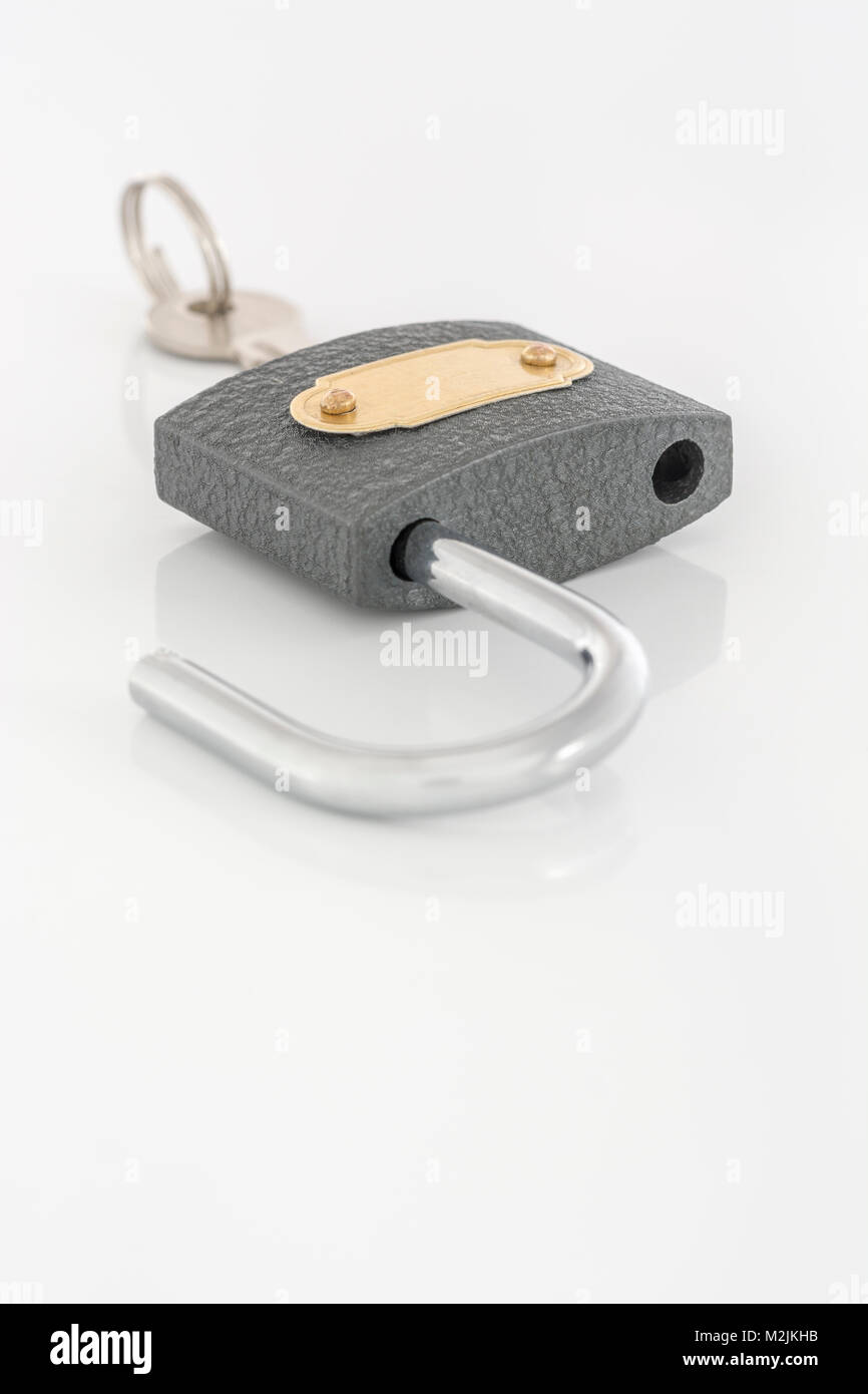 Small padlock on plain background - metaphor concept of data security ...