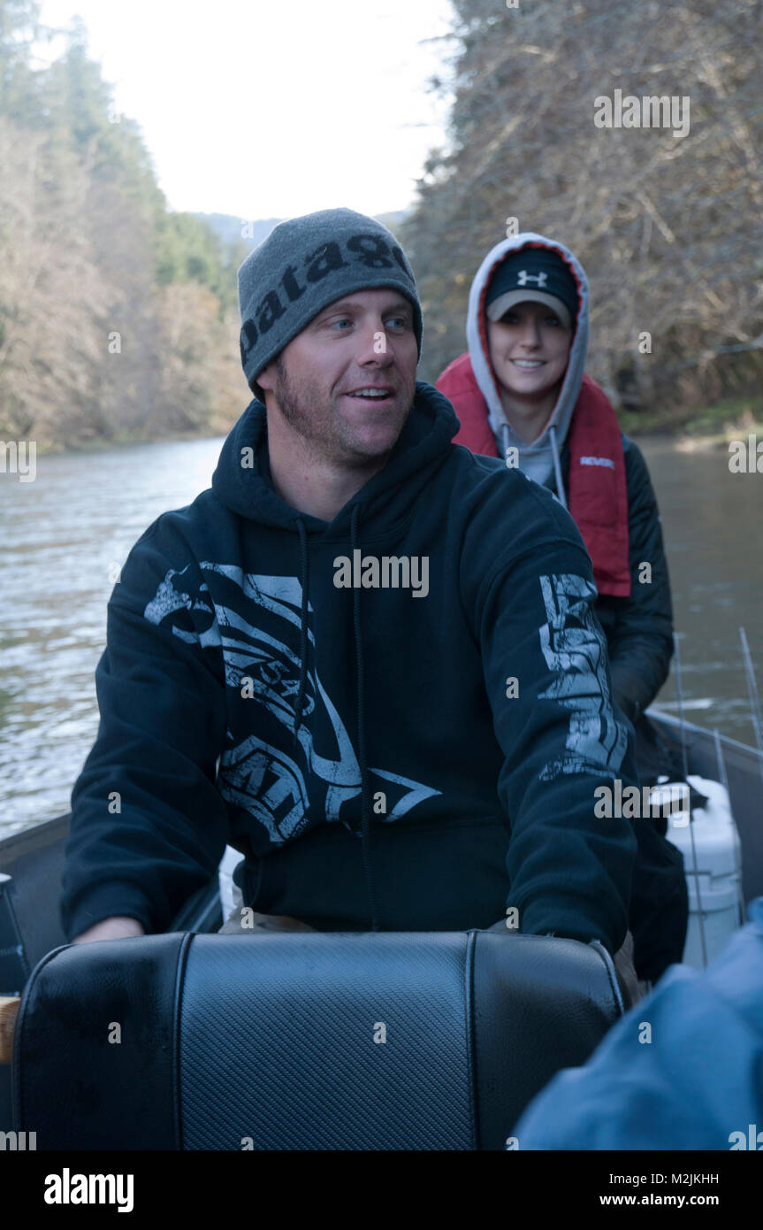 Steelhead trout fishing on the Silez River oil Oregon Stock Photo - Alamy