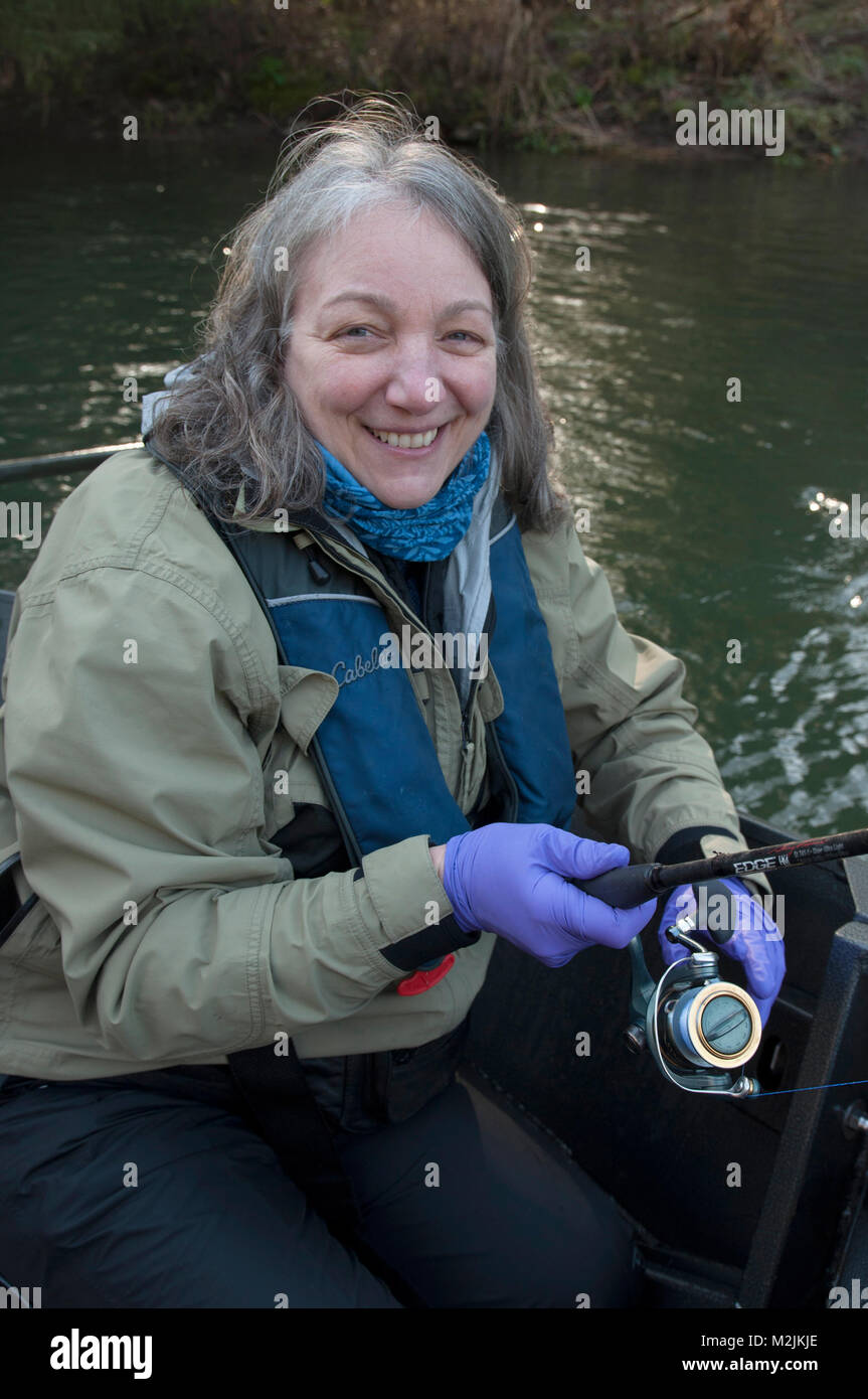Steelhead trout fishing on the Silez River oil Oregon Stock Photo - Alamy