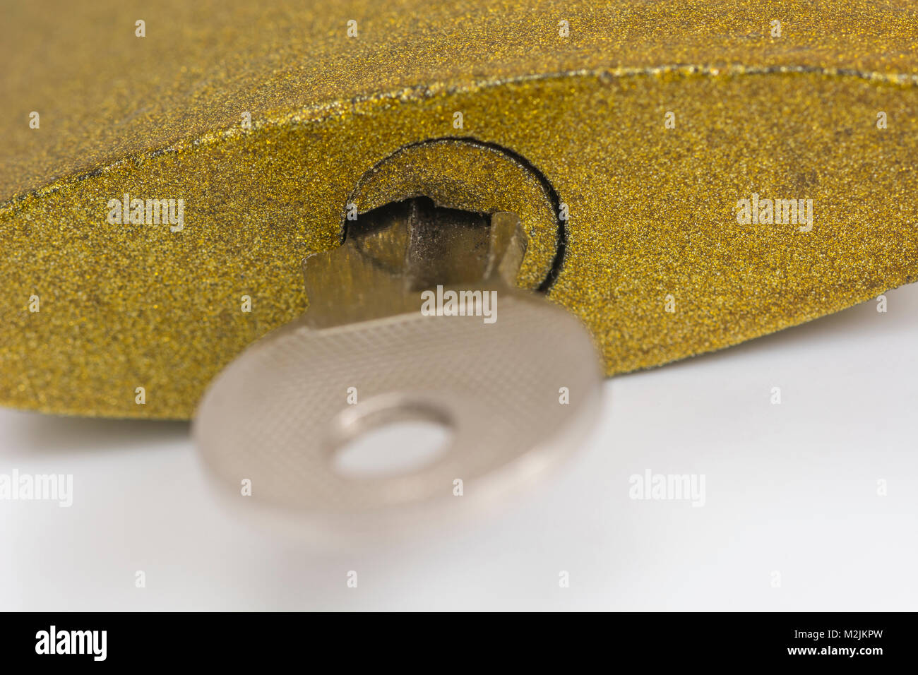 Small padlock on plain background. For concept of data security, email ...