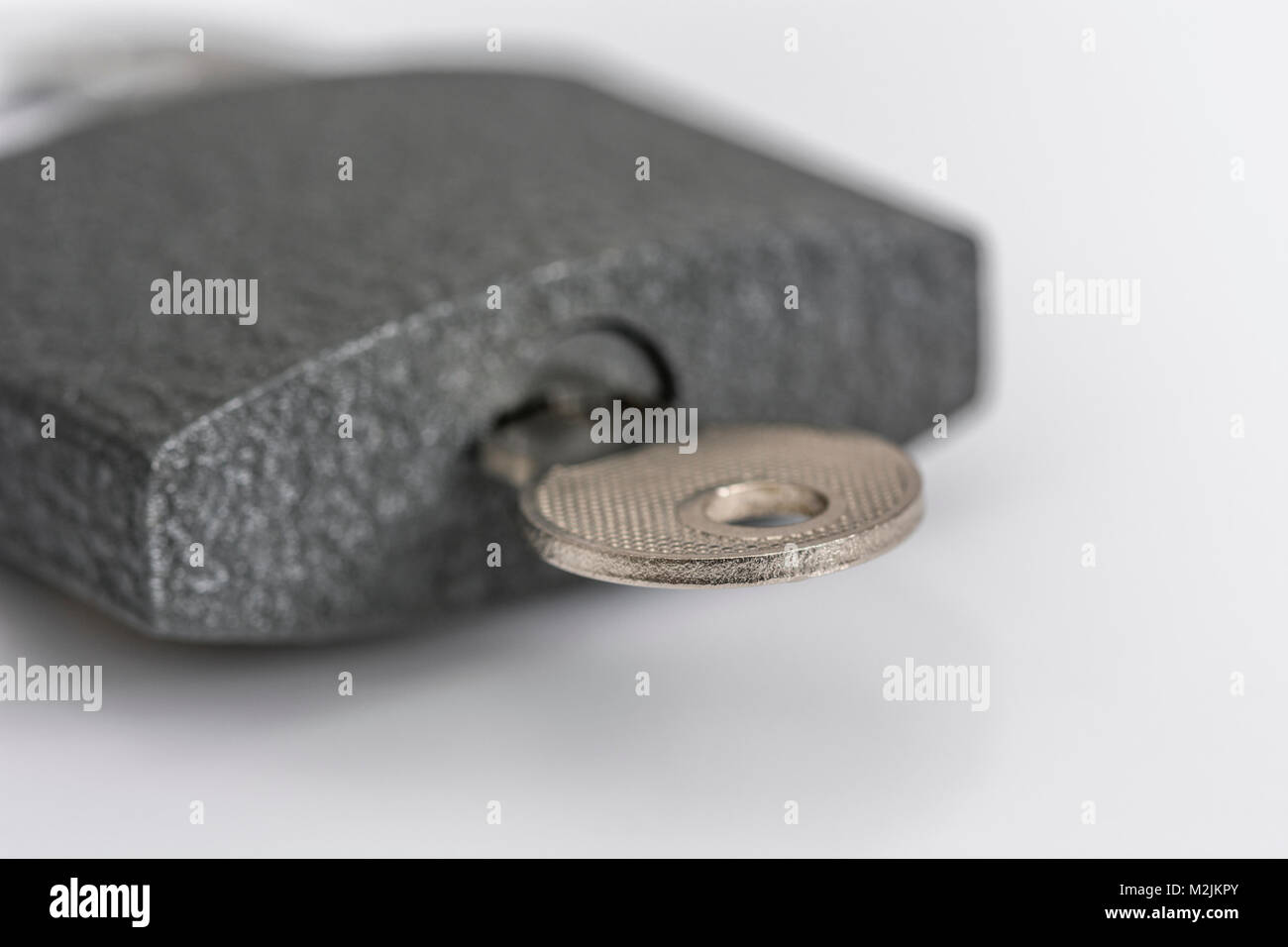 Small padlock on plain background. For concept of data security, email ...